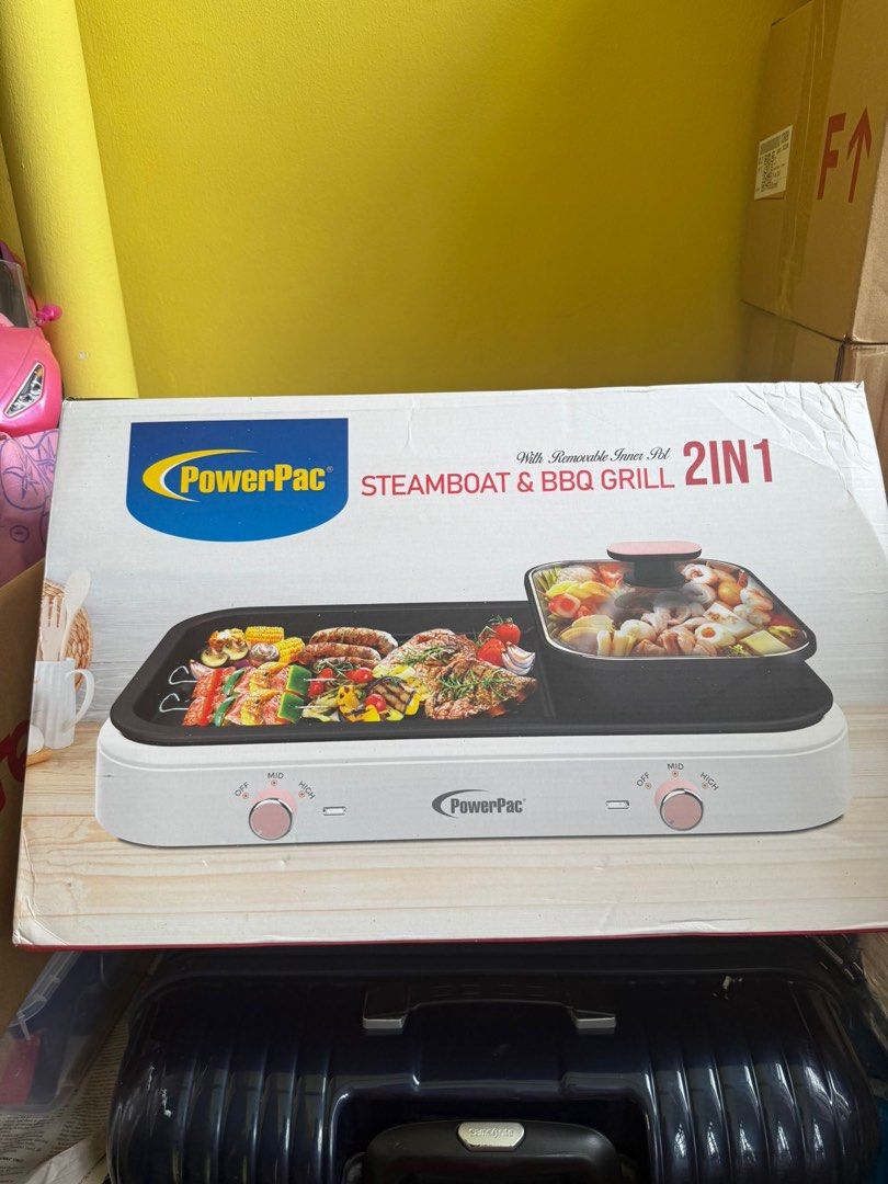 PowerPac 2-in-1 Steamboat & BBQ Grill, TV & Home Appliances, Kitchen ...