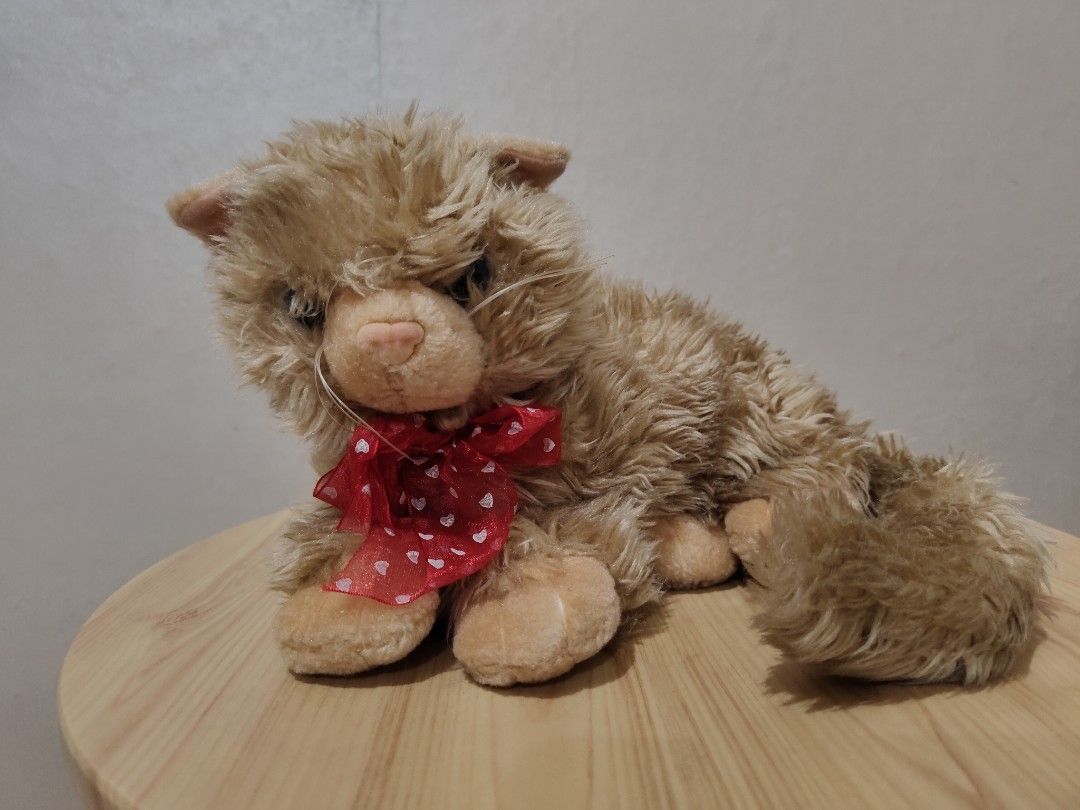 [PRELOVED] Vintage Realistic Long Haired Kitty Cat Plush Stuffed Animal ...