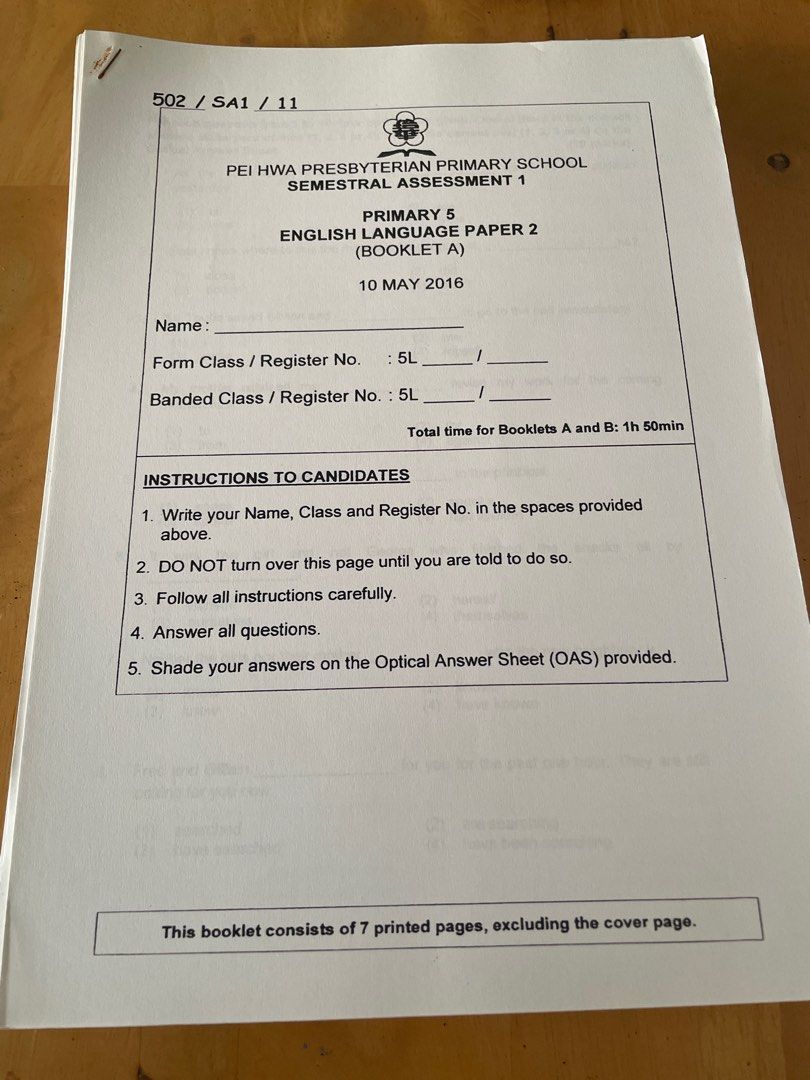 Primary 5 English Language Paper 2 (Booklet A), Hobbies & Toys, Books ...