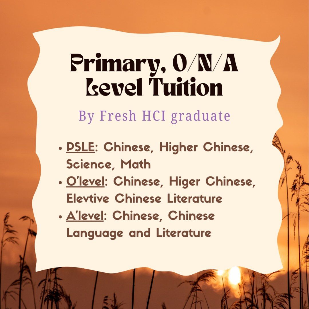 PSLE, O/N/A Level Tuition, Learning & Enrichment, Enrichment & Tuition ...