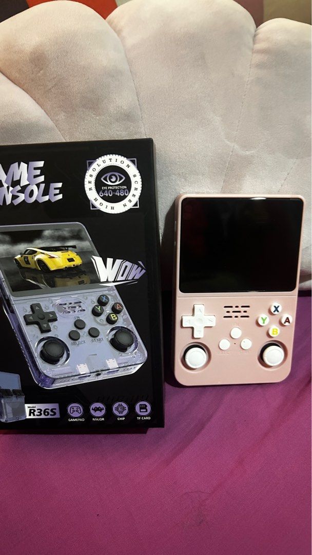 R36S Game Console Pink Sakura, Video Gaming, Video Game Consoles ...