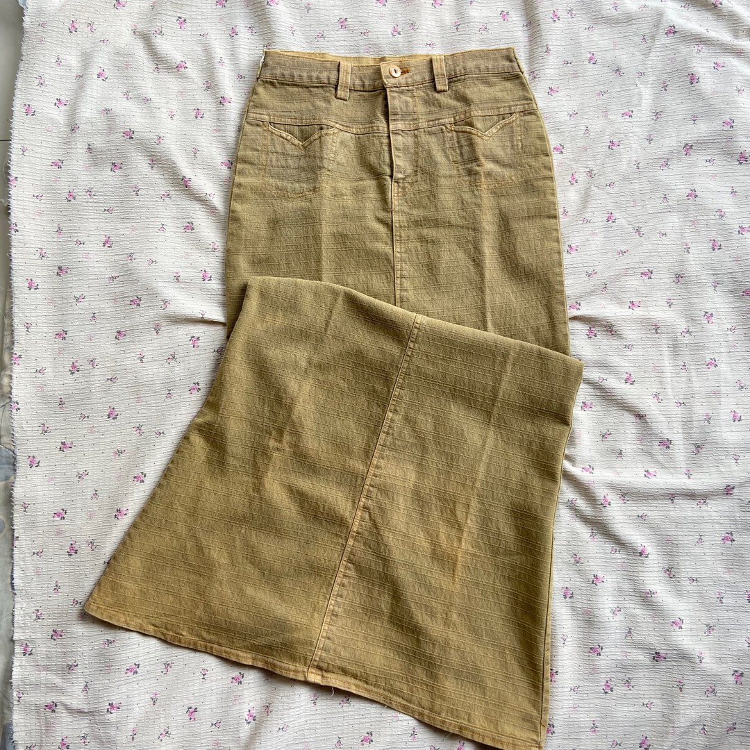 Rok Vintage Y2K Rok Jeans, Fesyen Wanita, Pakaian Wanita, Gaun & Rok di ...