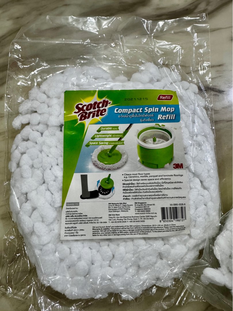 Scotch-Brite Compact Spin Mop Refill, Furniture & Home Living, Cleaning ...