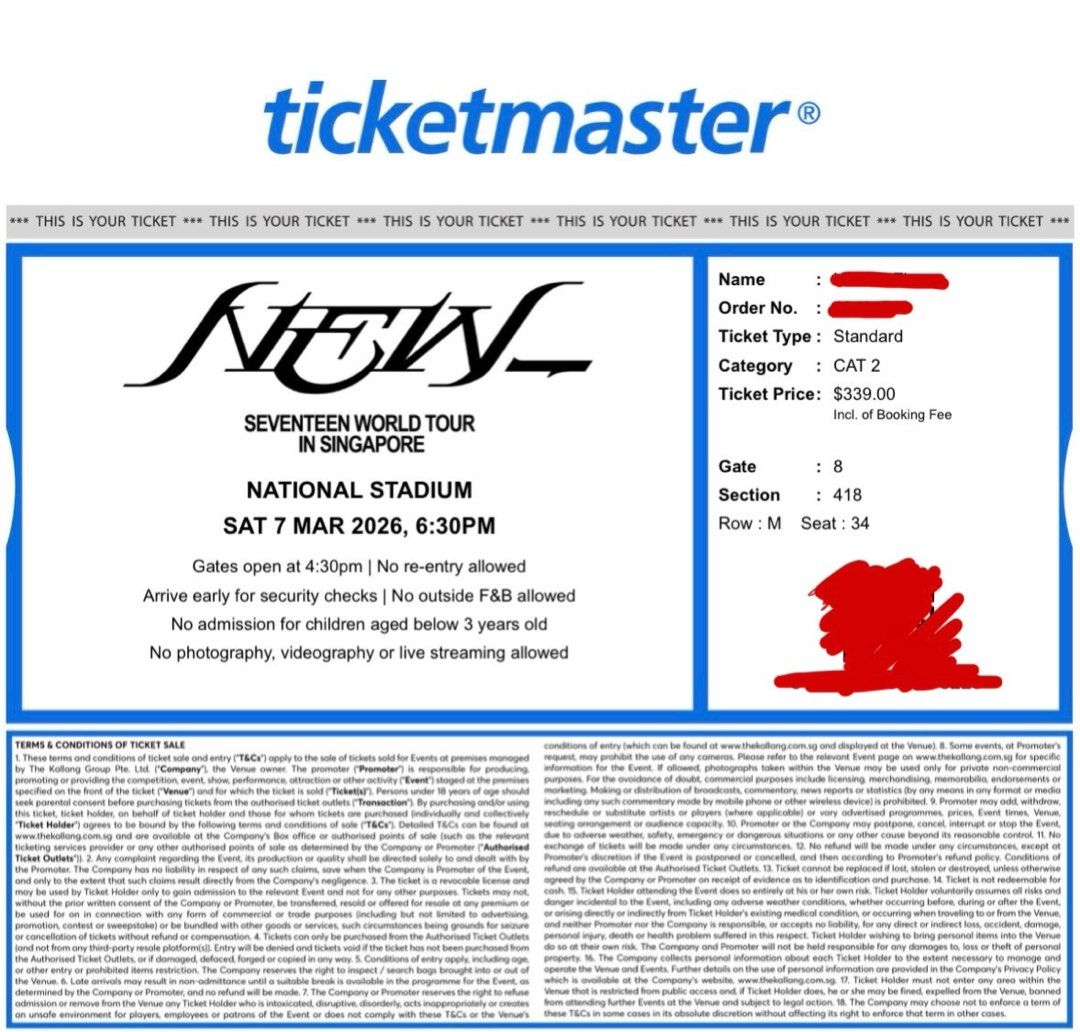 SEVENTEEN NEW_ WORLD TOUR IN SINGAPORE, Tickets & Vouchers, Event ...