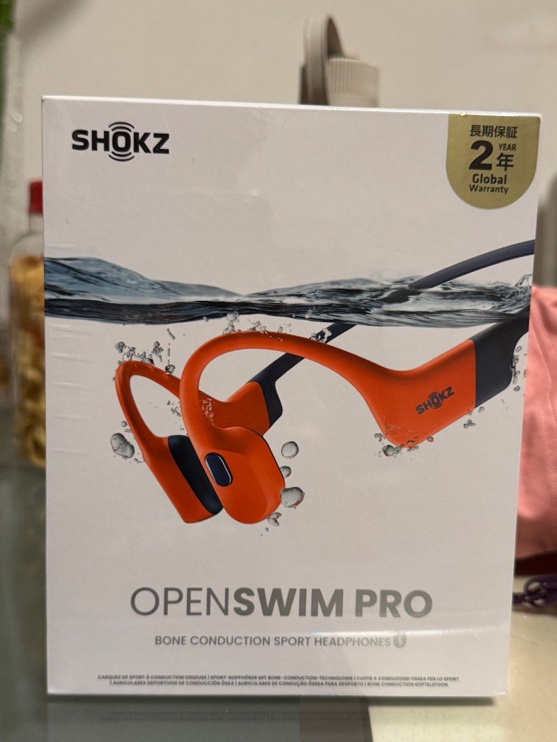 Shokz OpenSwim Pro Bone Conduction Headphones - red, Audio, Headphones ...