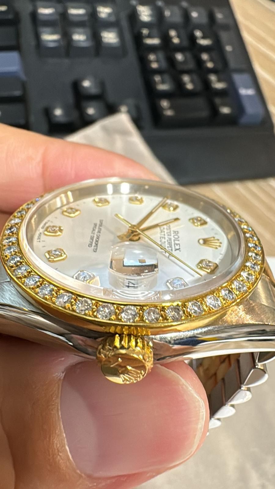 Solid Gold Diamond Bezel for Rolex Datejust 36, Luxury, Watches on ...