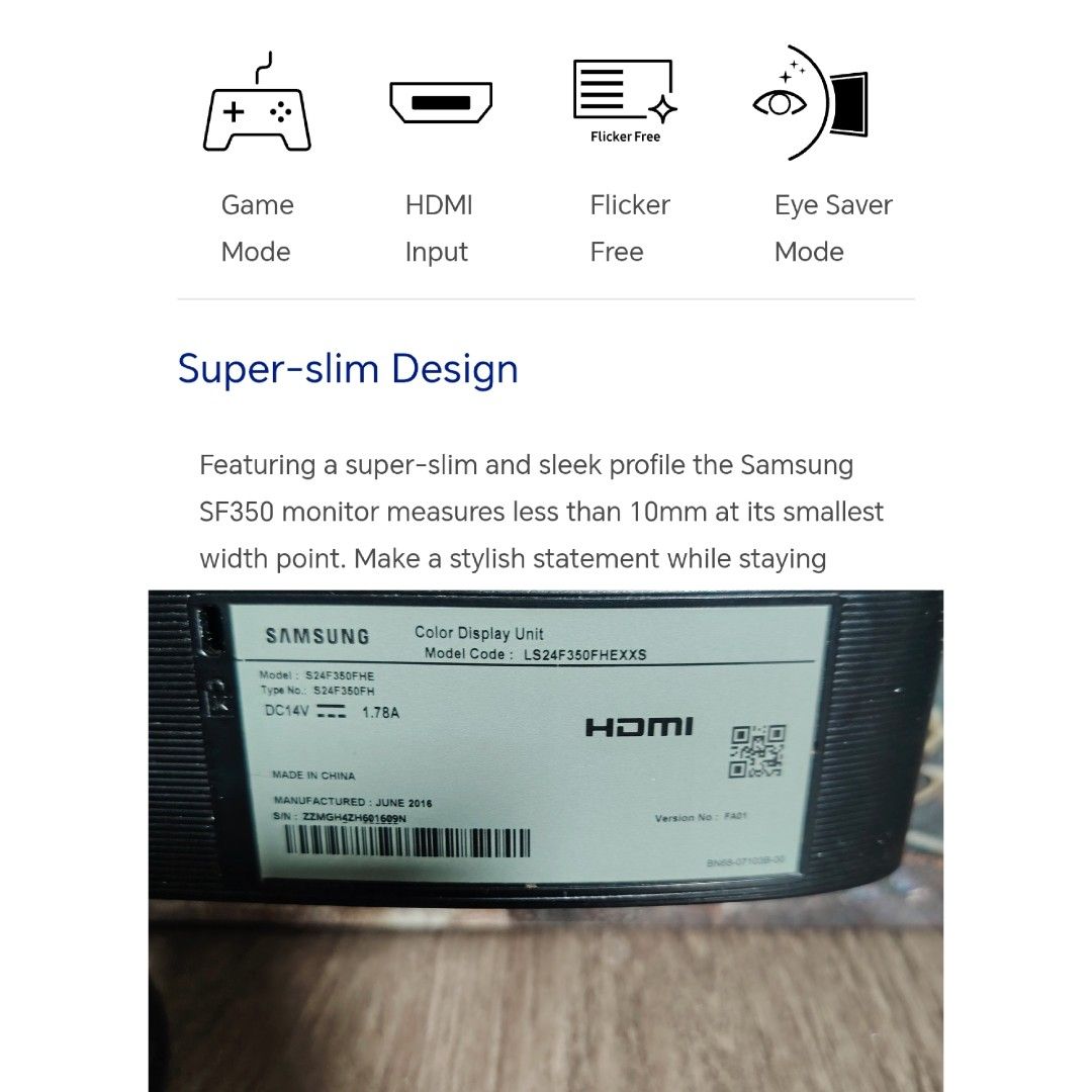 🌿[still available] 24" Samsung LED Monitor, Tested, Computers & Tech ...