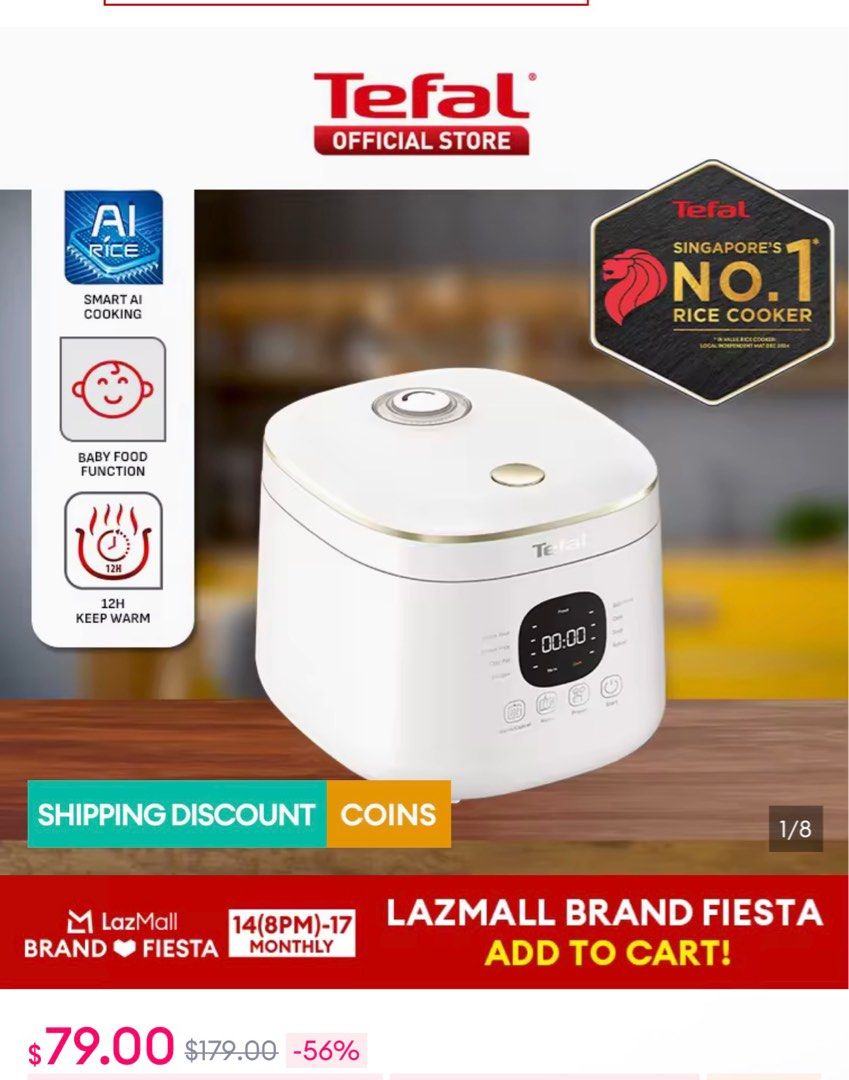 Tefal Rice Mate Mini Fuzzy Logic Rice Cooker, TV & Home Appliances ...