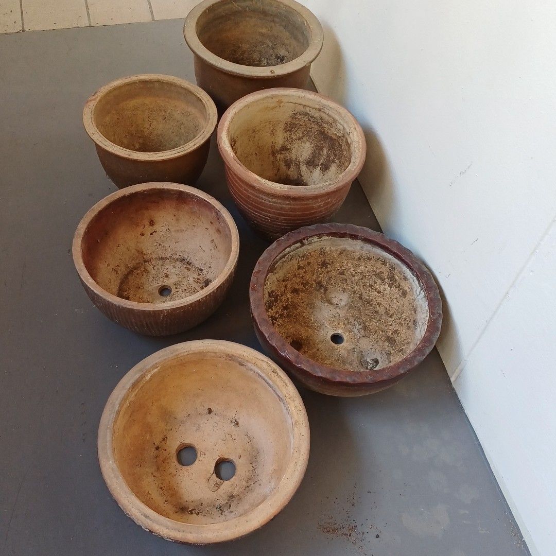 Terracotta Flower Pots - Set of 7 ( Tampines ), Furniture & Home Living ...