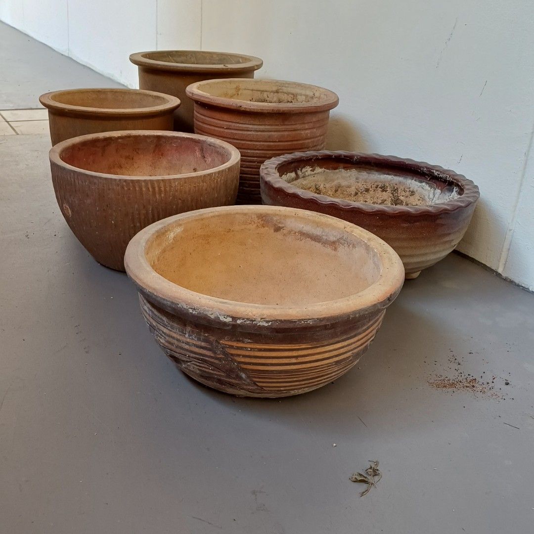 Terracotta Flower Pots - Set of 7 ( Tampines ), Furniture & Home Living ...
