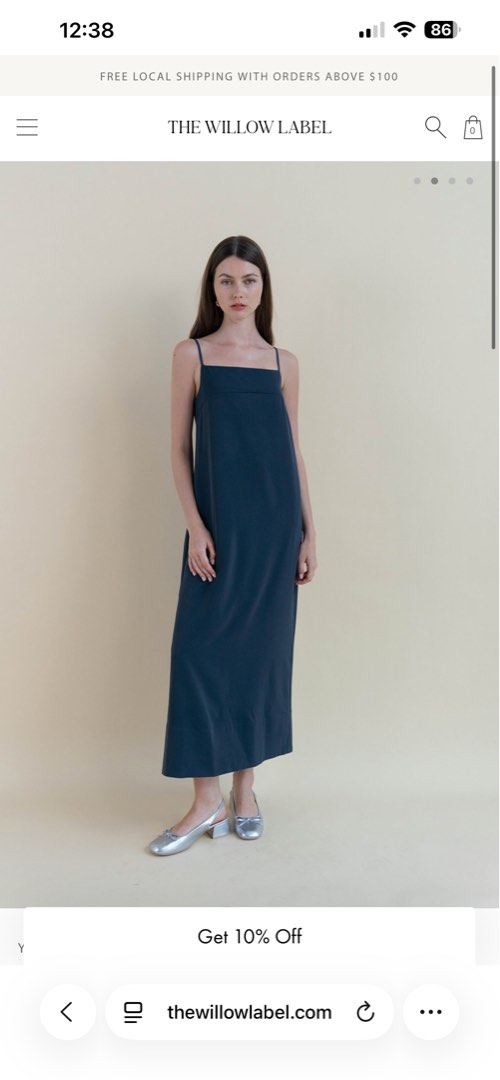 The Willow Label - Yoko Slip Dress in navy, Women's Fashion, Dresses ...