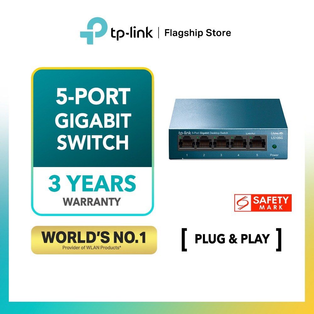 TP-Link 5-Port Gigabit Desktop Switch LS105G, Computers & Tech, Parts ...