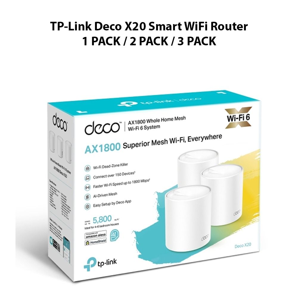 TP-Link Deco X20 Smart WiFi Router 1 PACK / 2 PACK / 3 PACK, Computers ...