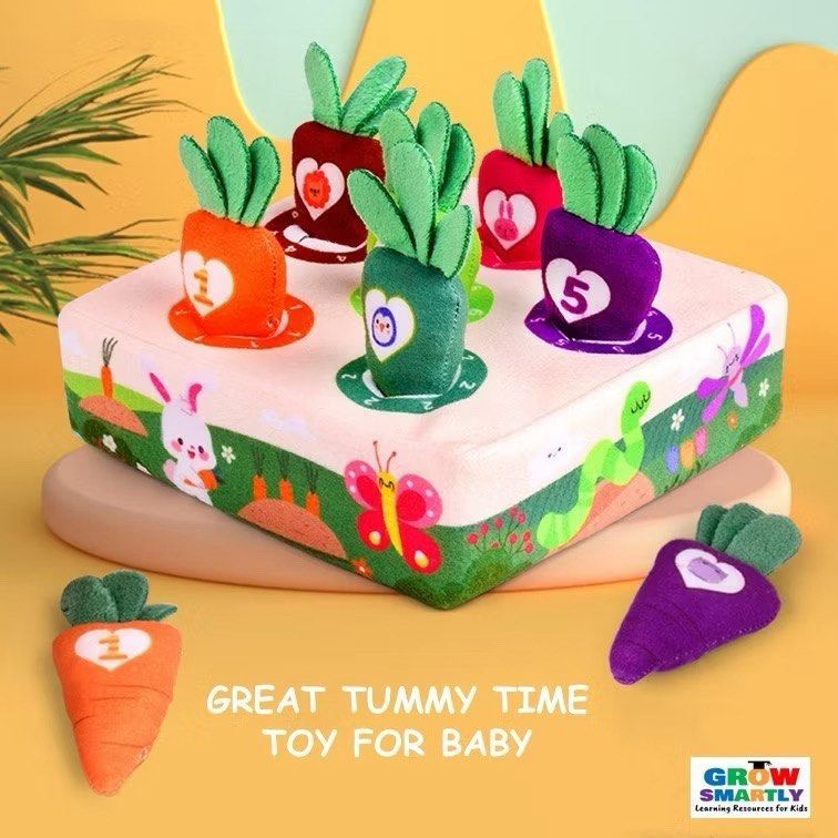 (⚡️ FAST & TRUSTED DELIVERY ) Tummy Time Toy Baby Pull Carrot Toy Soft ...