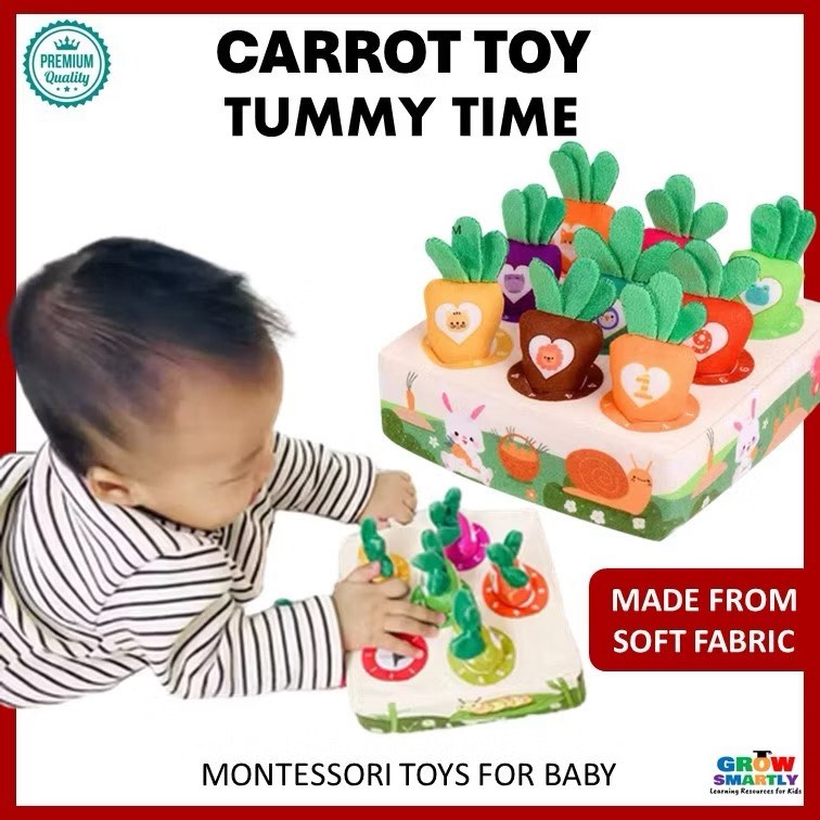 (⚡️ FAST & TRUSTED DELIVERY ) Tummy Time Toy Baby Pull Carrot Toy Soft ...