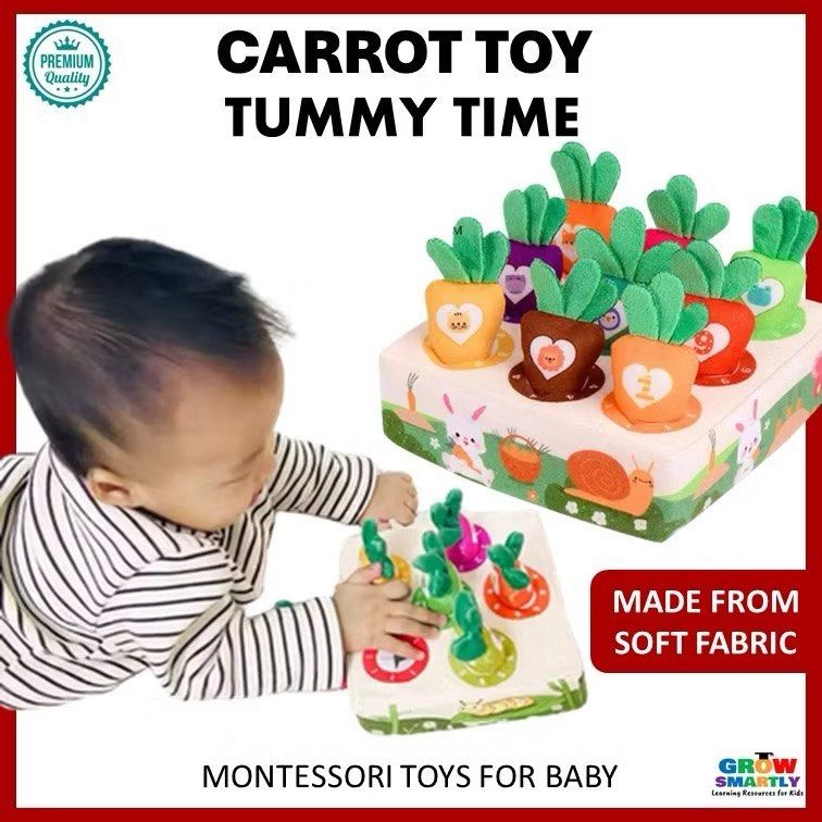 (⚡️ FAST & TRUSTED DELIVERY ) Tummy Time Toy Baby Pull Carrot Toy Soft ...