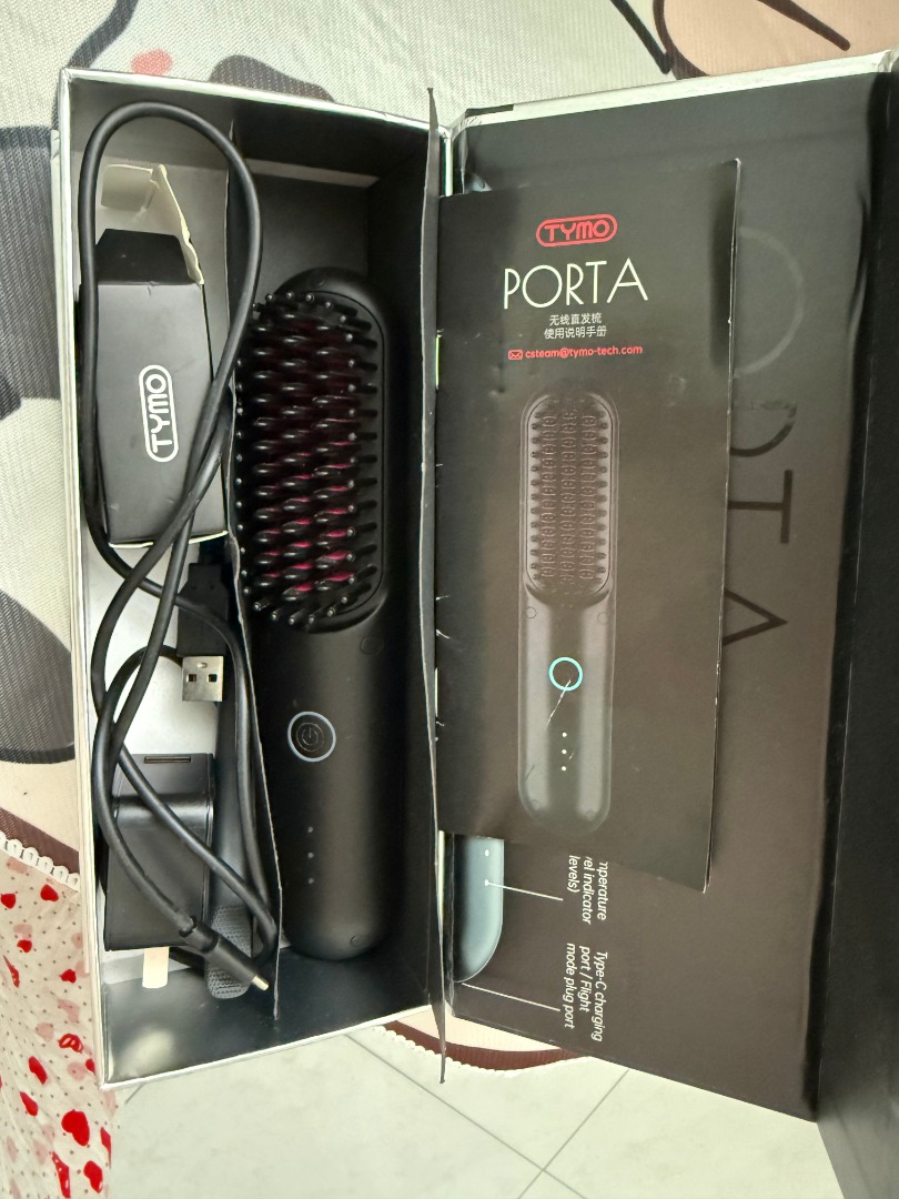 TYMO Portable Cordless Hair Straightening Brush, Beauty & Personal Care ...