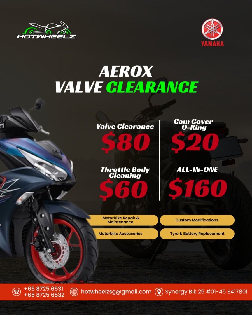 VALVE CLEARANCE /THROTTLE BODY SERVICE PACKAGE -YAMAHA AEROX/NMAX/XMAX ...