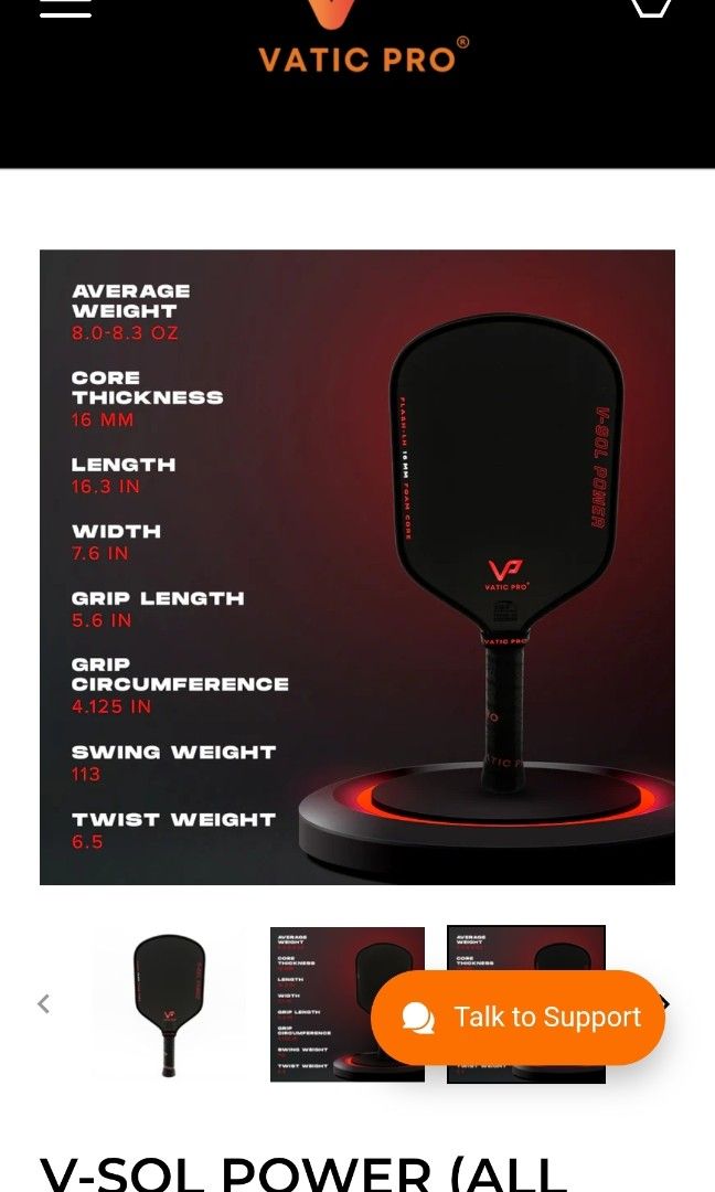 Vatic Pro Group Order for V-Sol Pro or Power paddles (not Selkirk ...