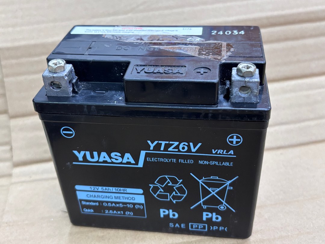 YUASA YTZ6V battery batteries, Motorcycles, Motorcycle Accessories on ...