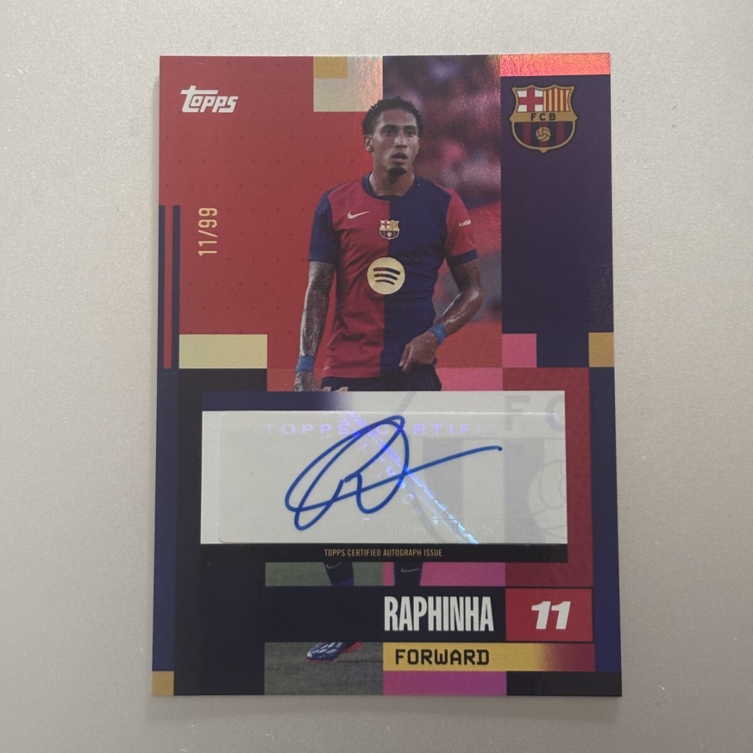 11/99 Series Raphinha Autographed Parallel Print 2024-25 Topps Team Set ...