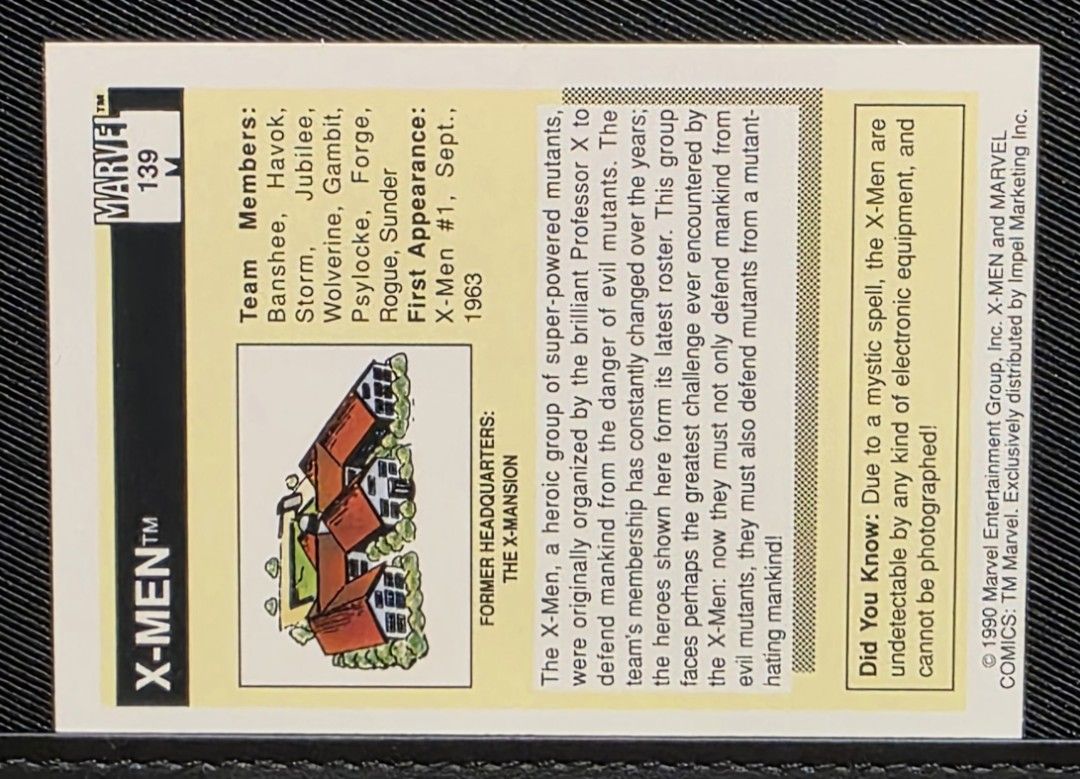 1990 Marvel comic card - Xmen, Hobbies & Toys, Memorabilia ...