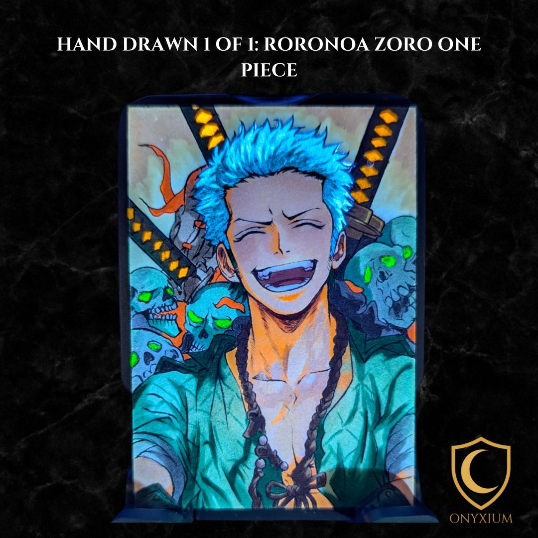 1 of 1 Hand Drawn Card/手绘卡 - Roronoa Zoro One Piece (UV), Hobbies ...