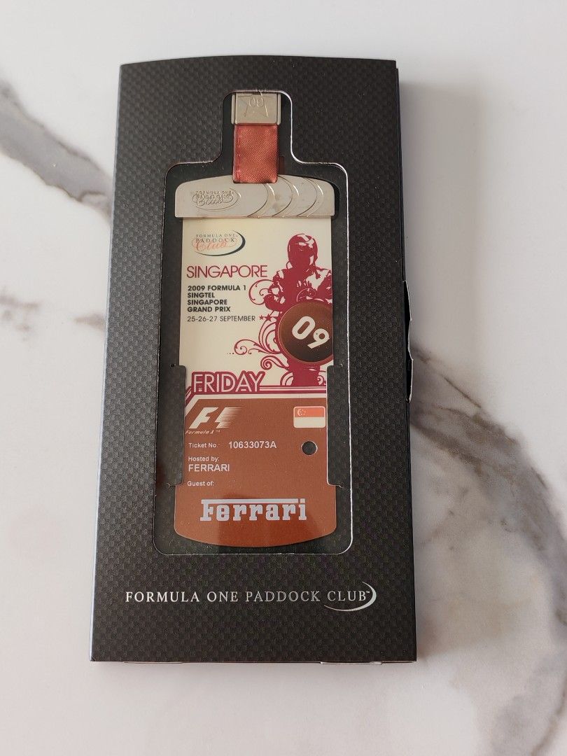 2009 Singapore F1 Paddock Club Ferrari Pass, Tickets & Vouchers, Event ...