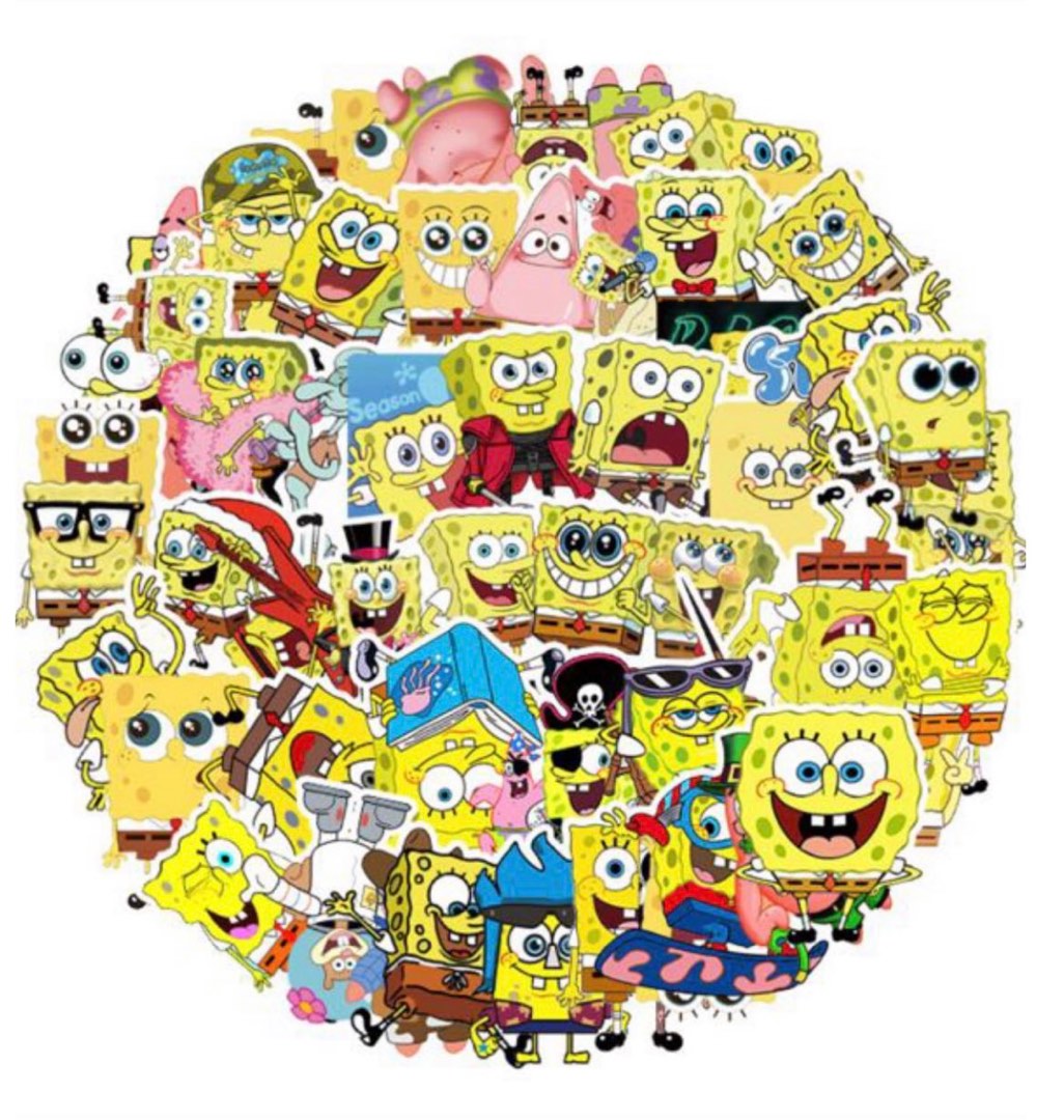 25 Pcs Spongebob Squarepants & Patrick Waterproof PVC Stickers for ...