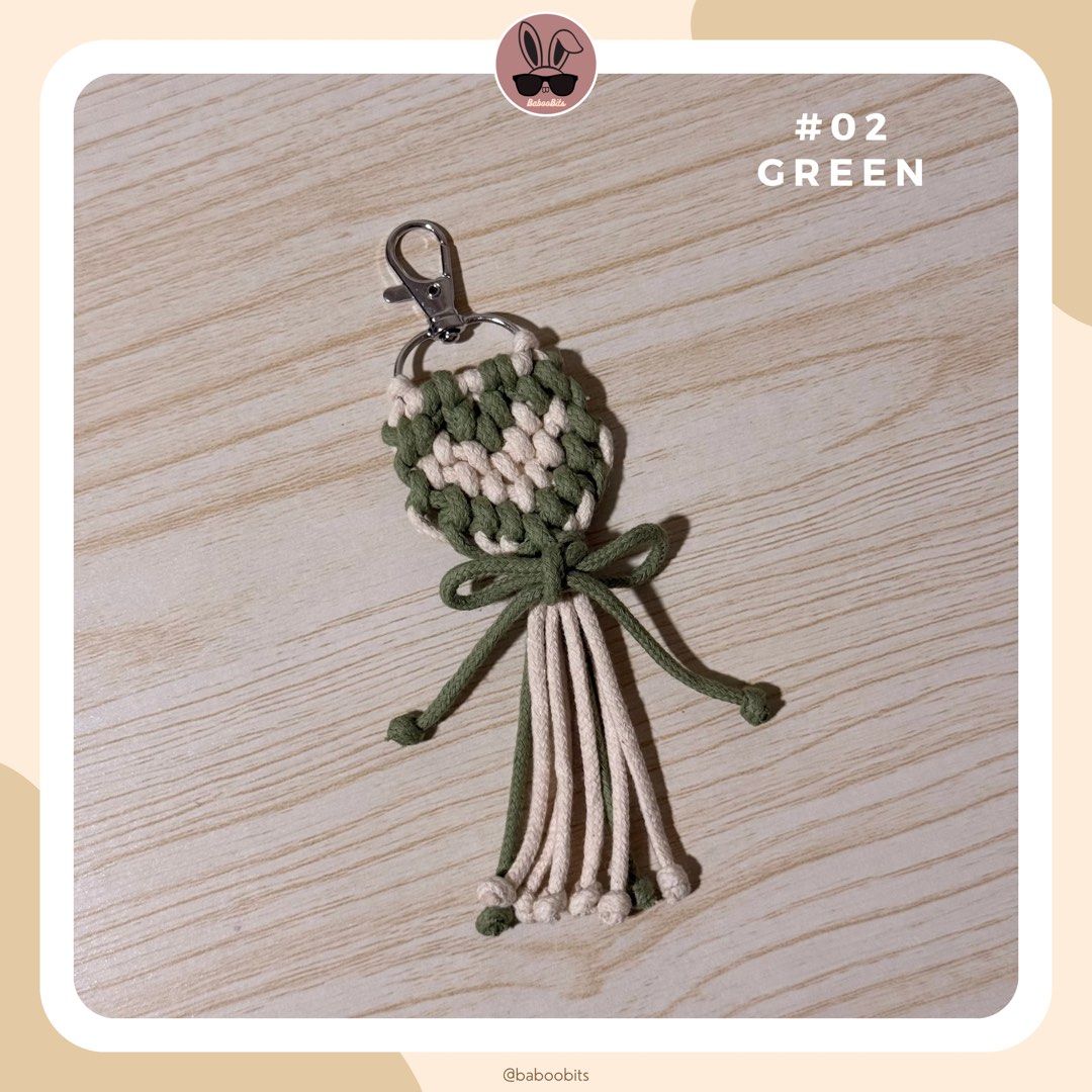 [3+1 SET] Handmade Macrame Heart Keychains, Hobbies & Toys, Stationery ...