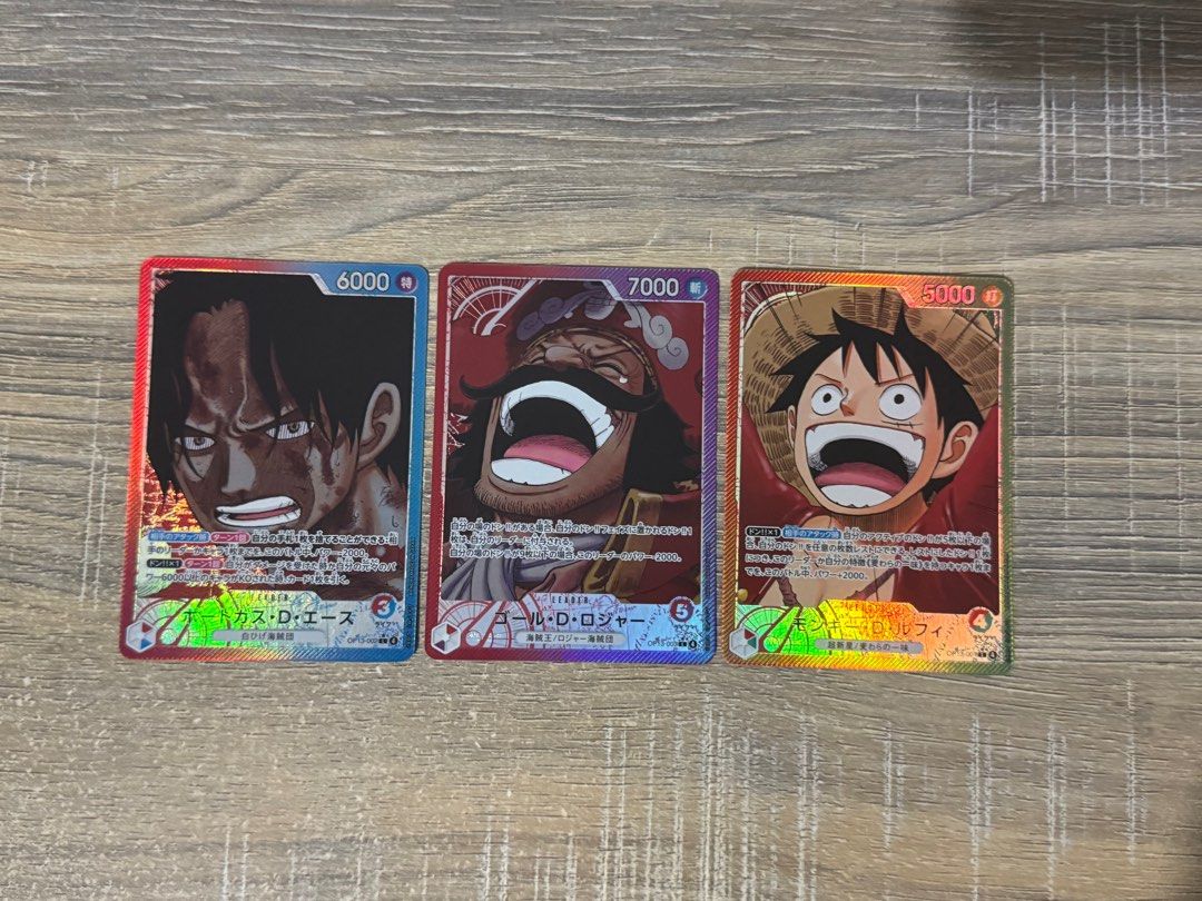 Ace, Luffy & Roger Leaders - One Piece TCG, Hobbies & Toys, Toys ...