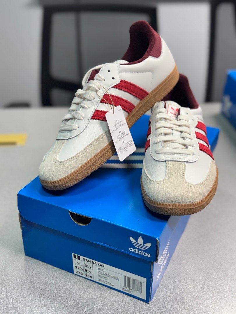 Adidas Samba OG - White/Red, Men's Fashion, Footwear, Sneakers on Carousell