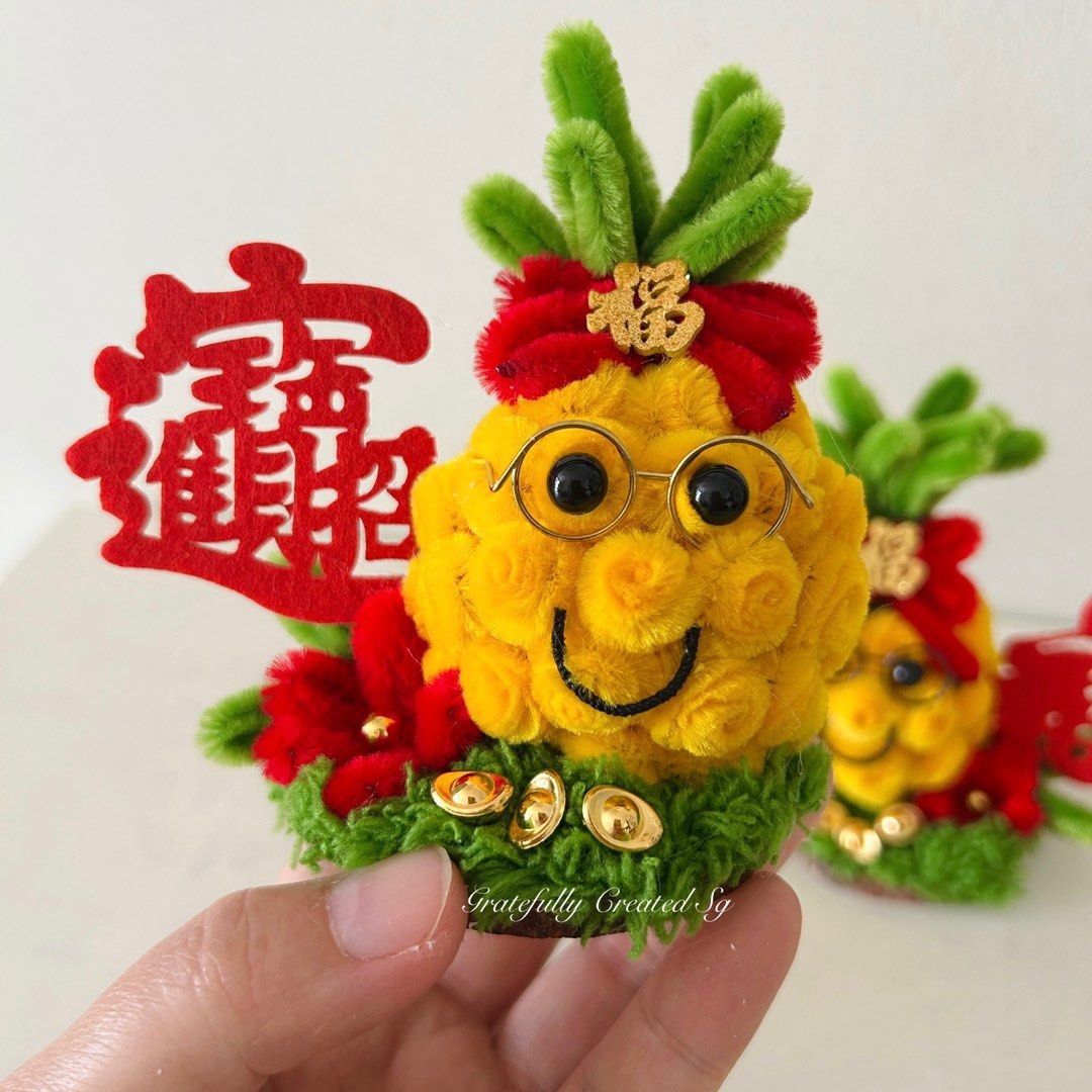 Ah ma and ah gong pineapples Chinese New Year decoration, Hobbies ...