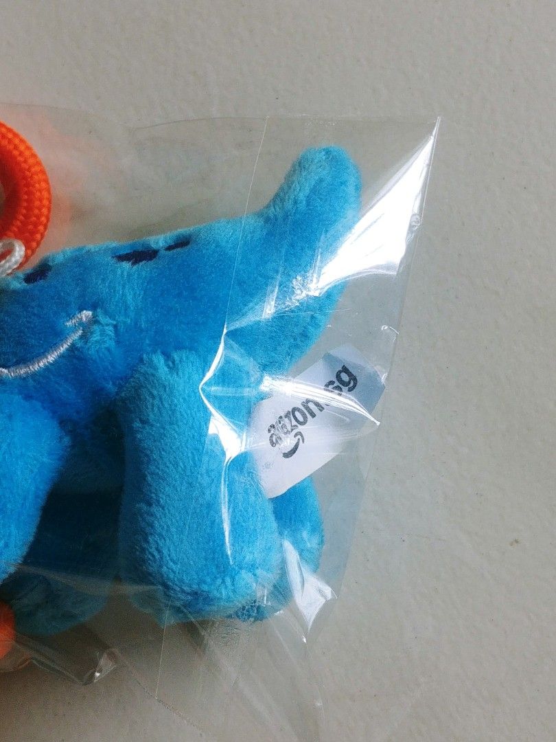Amazon Blue Dinosaur Plush with Orange Wrist Strap, Hobbies & Toys ...