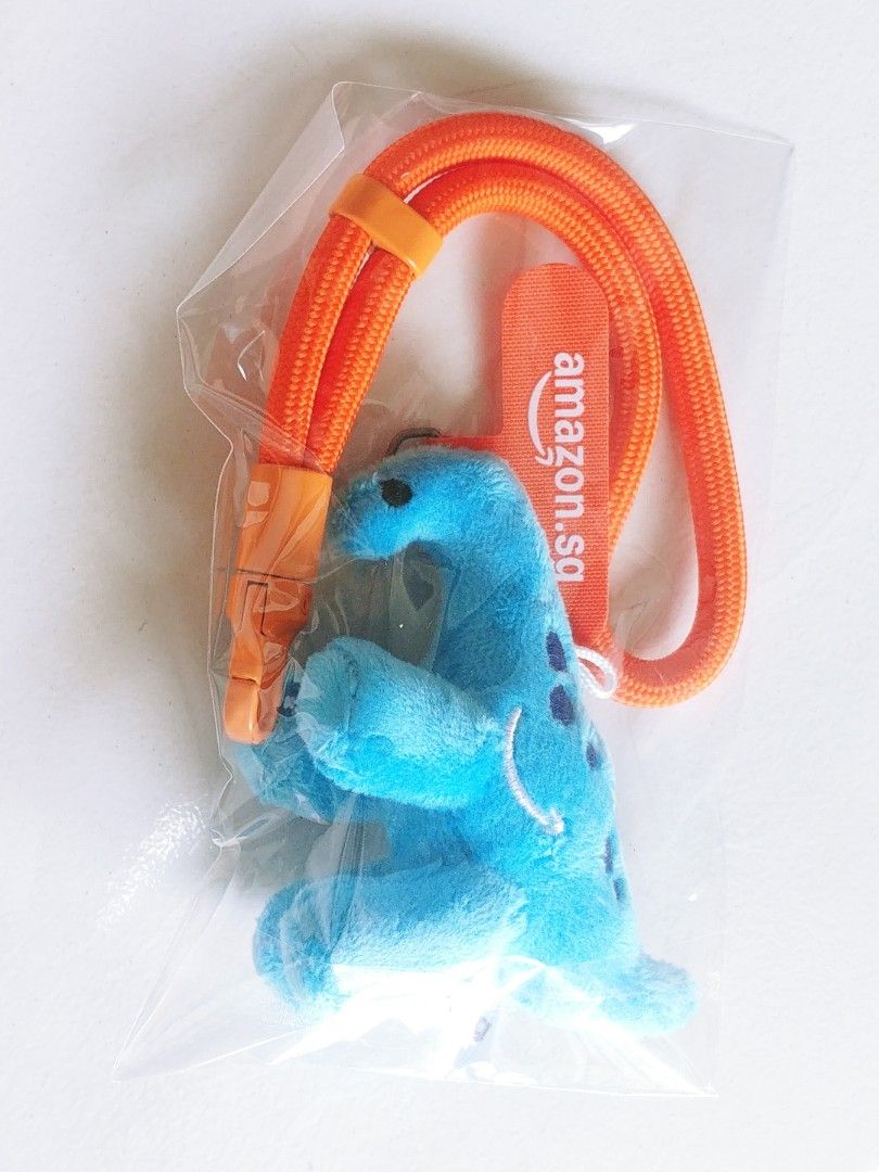 Amazon Blue Dinosaur Plush with Orange Wrist Strap, Hobbies & Toys ...