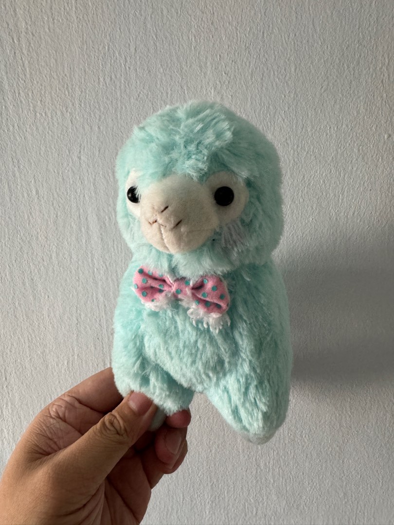 Amuse Alpaca Plush Toy with Bow, Hobbies & Toys, Toys & Games on Carousell