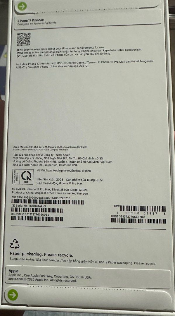 Apple iPhone 17 Pro Max - Silver - 256GB, Mobile Phones & Gadgets ...