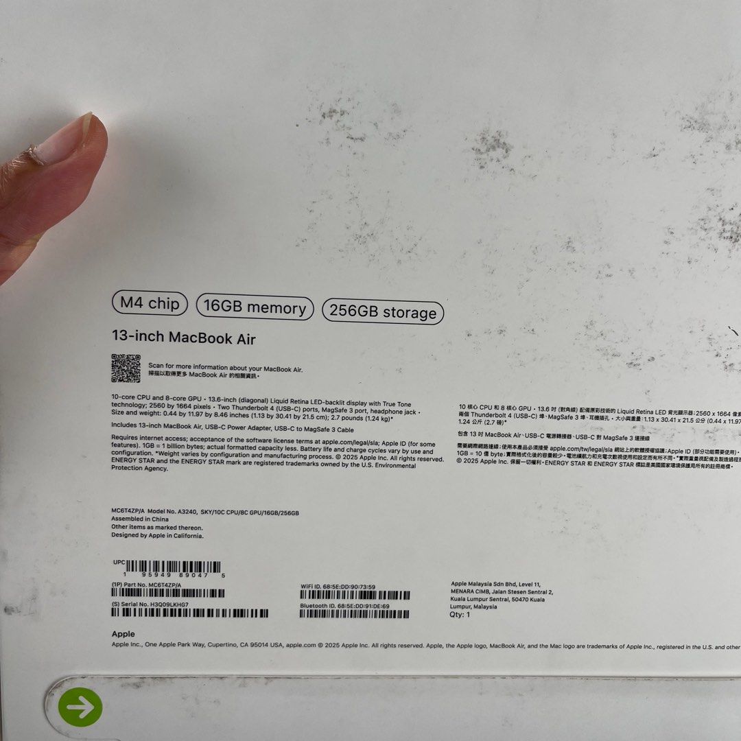 Apple MacBook Air 13-inch M4 Chip, Computers & Tech, Laptops ...