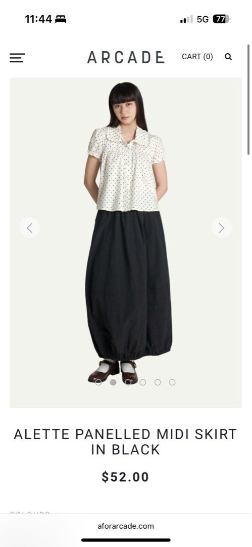 Arcade Alette Panelled Midi Skirt in Black, Women's Fashion, Bottoms ...