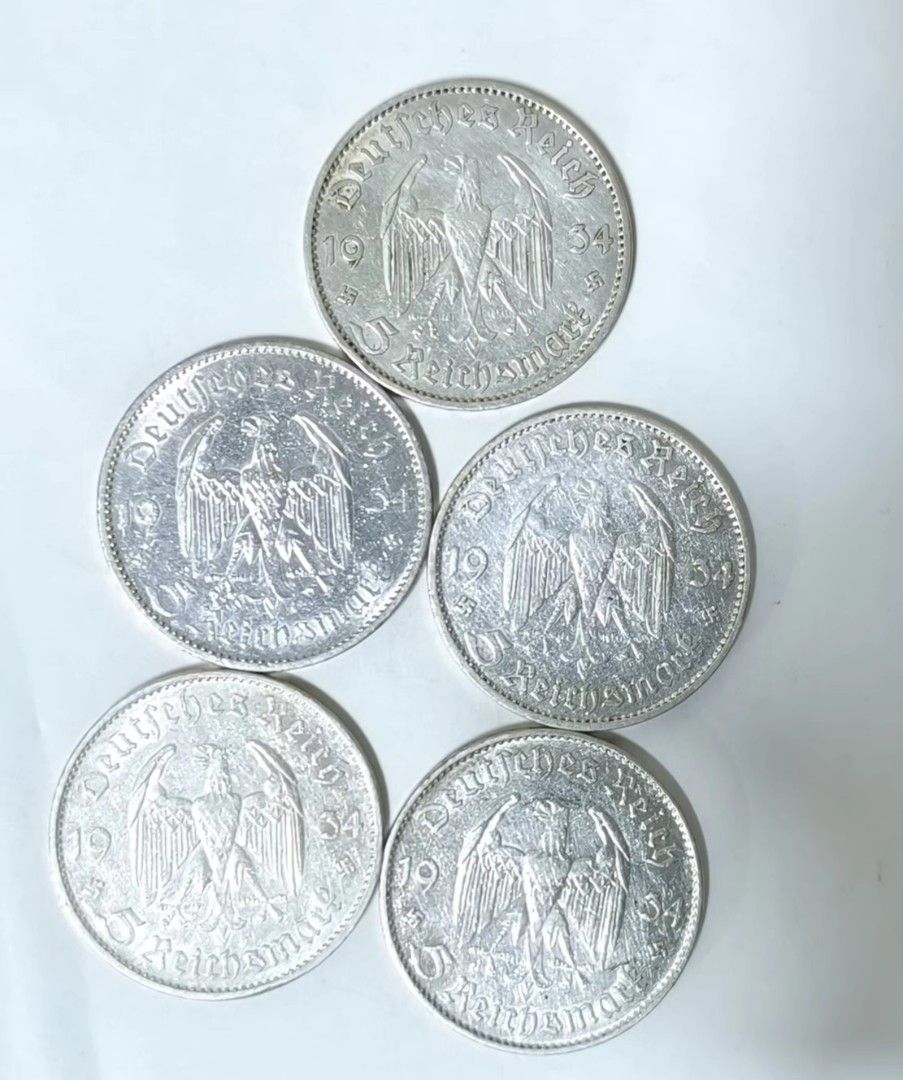 AT SPOT PRICE silver nazi Germany 5 reichsmark 1934 interwar era German ...