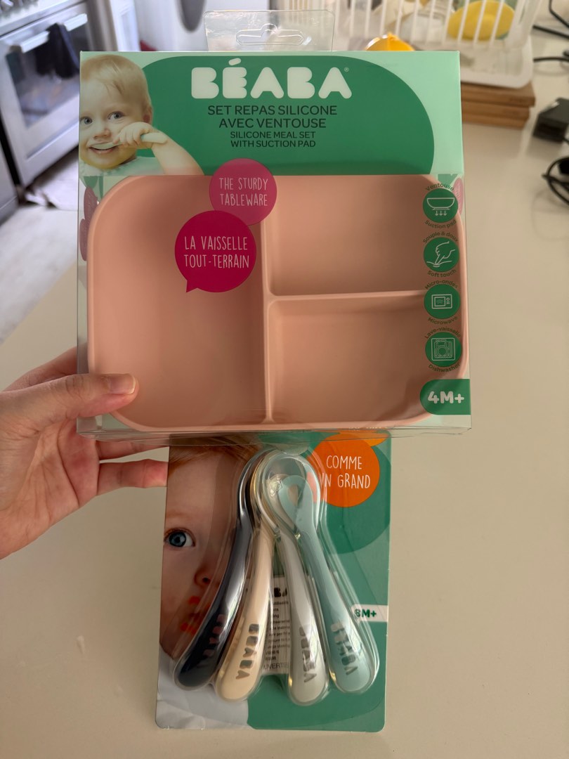 BEABA SPOONS AND PLATE, Babies & Kids, Nursing & Feeding, Weaning ...