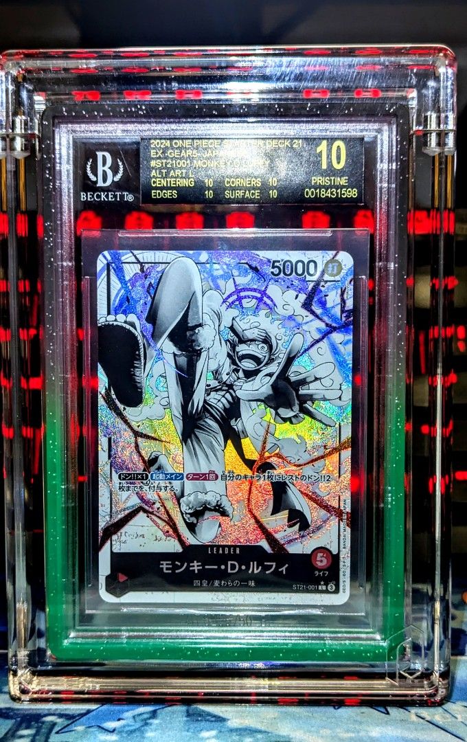 BGS 10 Black Label G5 Luffy Alt Art Leader ST21-001 One Piece, Hobbies ...