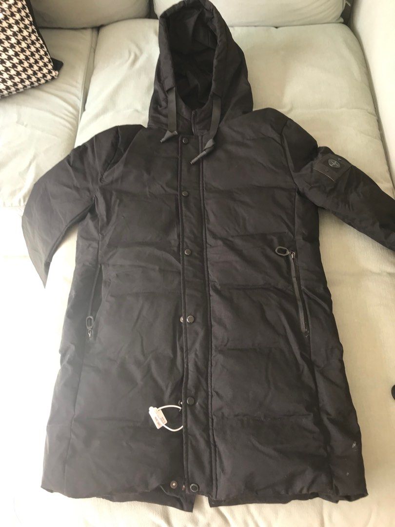 Black Winter Jacket with Hood, Women's Fashion, Coats, Jackets and ...