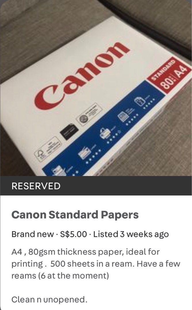 Canon Standard A4 Paper - Brand New, Computers & Tech, Printers ...