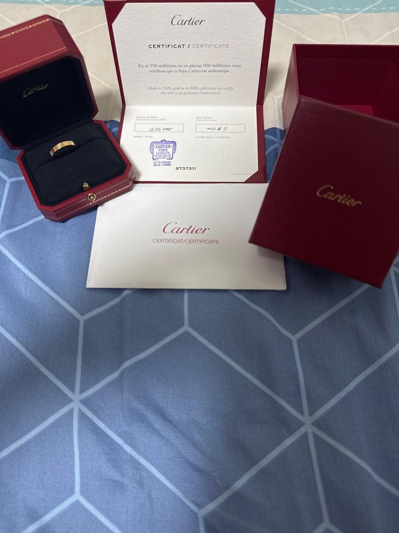 Cartier Love Ring 18K Yellow Gold Size 58, Women's Fashion, Jewelry ...