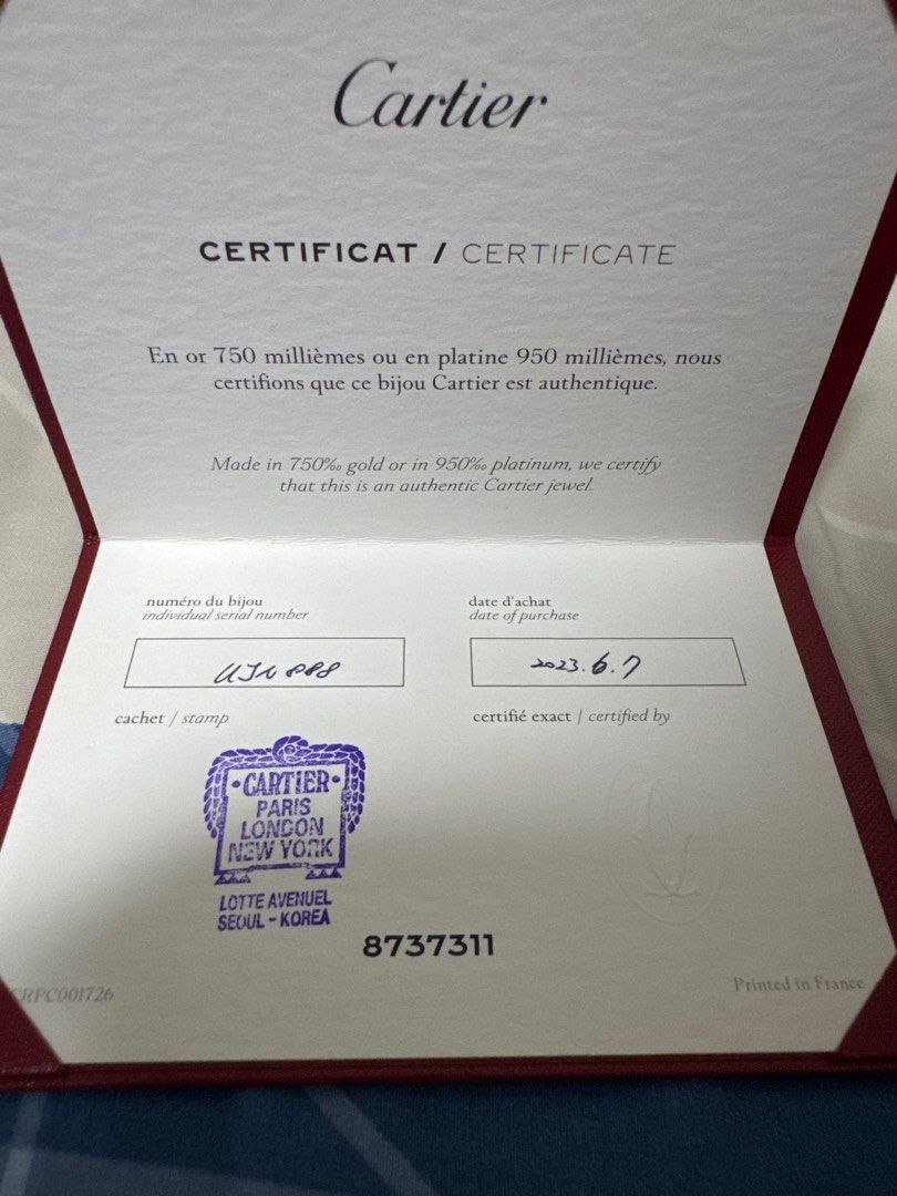 Cartier Love Ring 18K Yellow Gold Size 58, Women's Fashion, Jewelry ...