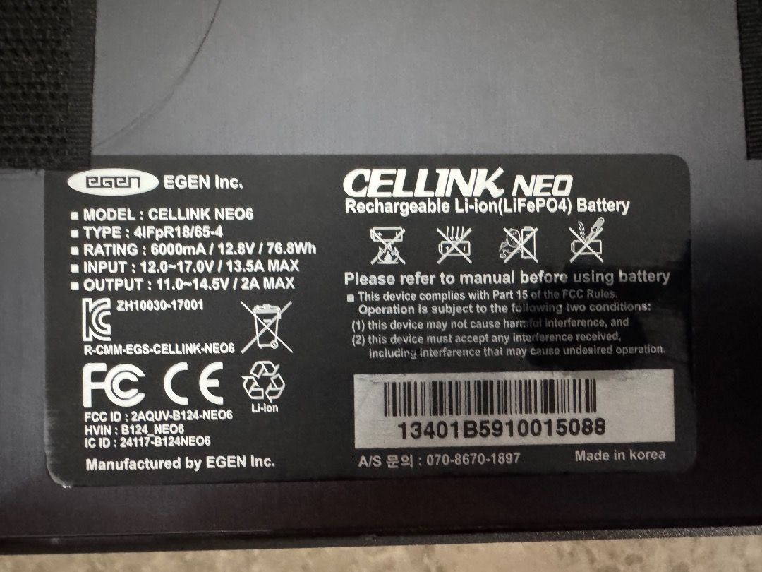 Cellink NEO6 Rechargeable Li-FePO4 Battery, Car Accessories ...