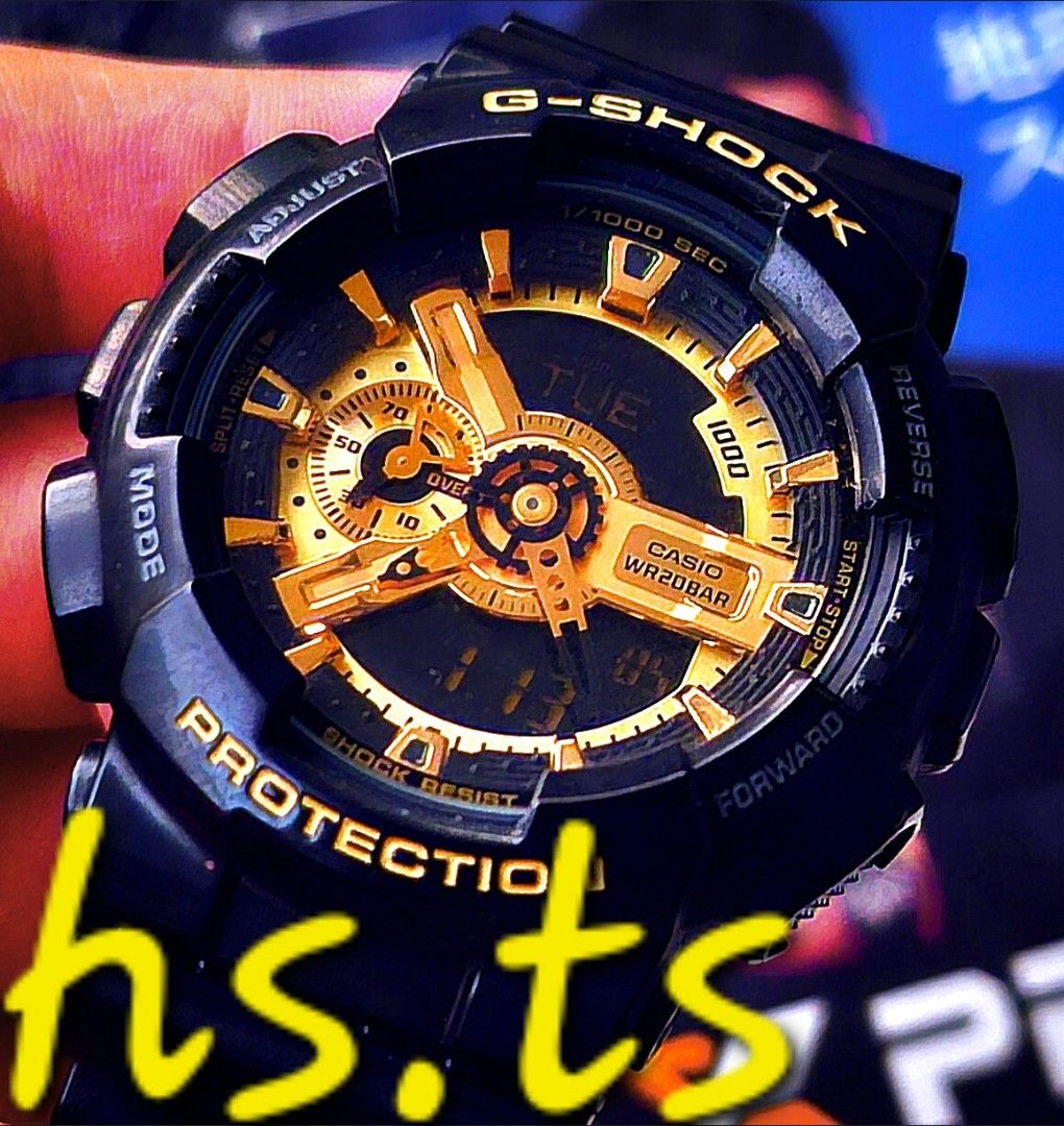 🔥CHEAPEST🔥 G Shock 🔱⚫️ Gold Black 48mm Quartz Sports Watch (Full Set ...