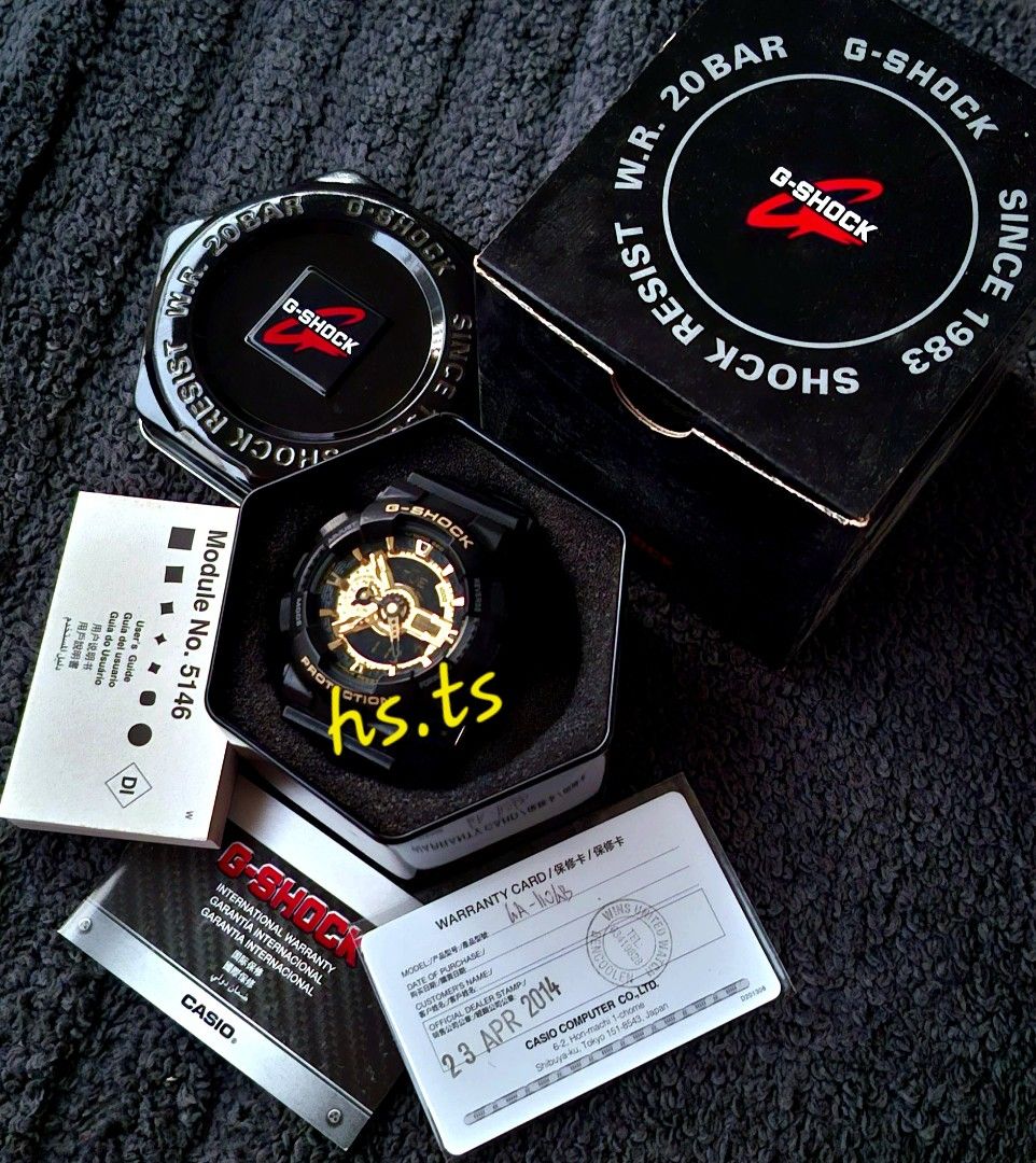 🔥CHEAPEST🔥 G Shock 🔱⚫️ Gold Black 48mm Quartz Sports Watch (Full Set ...