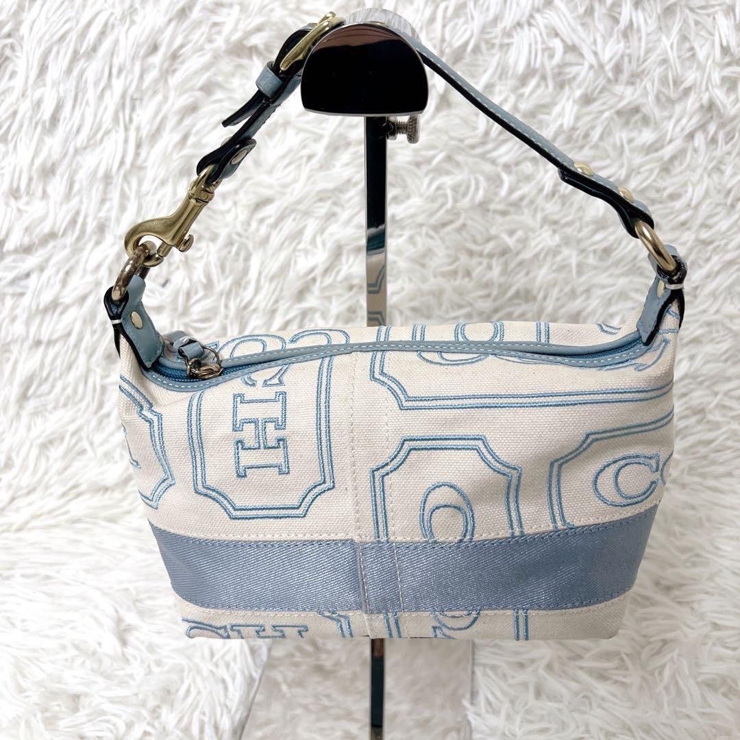 🦋 coach canvas pochette blue y2k, Women's Fashion, Bags & Wallets ...